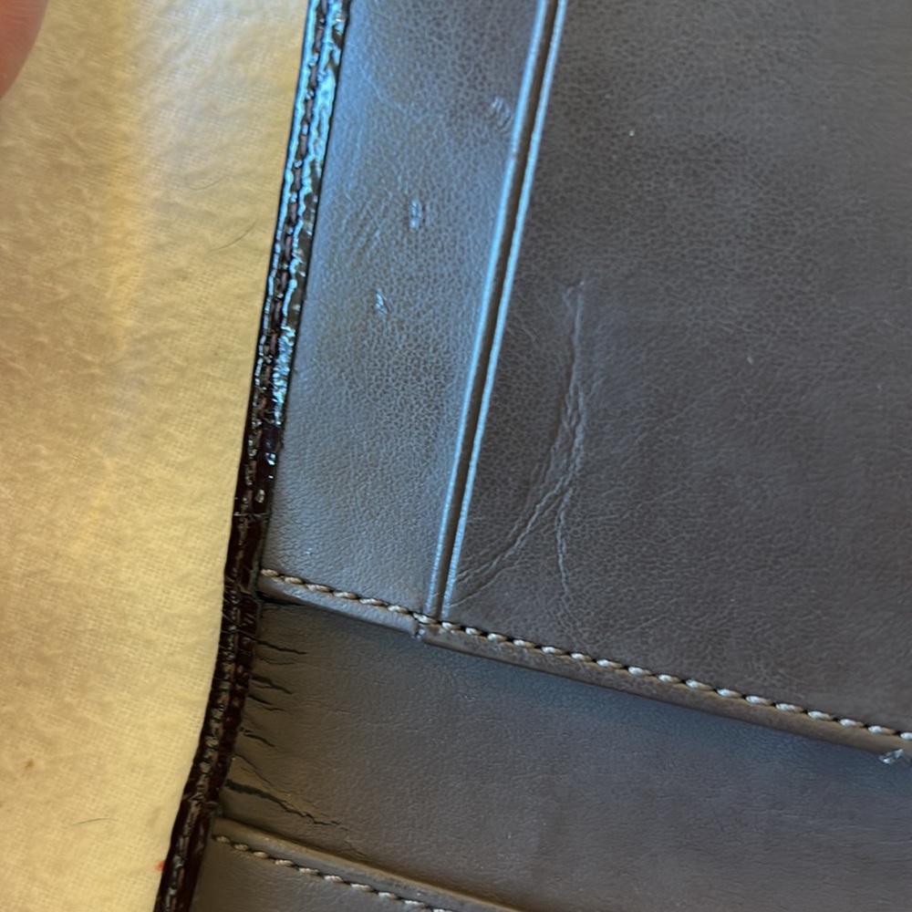 Coach Ashley Patent Leather Tri-Fold Checkbook Wallet - Gem